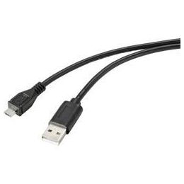 Renkforce USB-Kabel USB 2.0 USB-A Stecker, USB-Micro-B Stecker 2.00 m Schwarz mit antimikrobieller Oberfl&auml;che RF-4716836