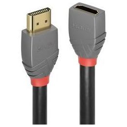 LINDY HDMI Verl&auml;ngerungskabel HDMI-A Stecker, HDMI-A Buchse 2.00 m Anthrazit, Schwarz, Rot 36477 4K UHD, vergoldete Steckkontakte HDMI-Kabel