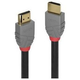 LINDY HDMI Anschlusskabel HDMI-A Stecker, HDMI-A Stecker 7.50 m Anthrazit, Schwarz, Rot 36966 vergoldete Steckkontakte HDMI-Kabel