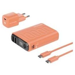 RealPower PB-10000 Power Pack Powerbank 10000 mAh Li-Ion USB, USB-C&reg; Orange