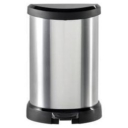 Curver DECO Bin 240568 M&uuml;lleimer 15 l (B x H x T) 303 x 448 x 268 mm Silber, Schwarz 1 St.