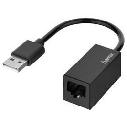 Hama Hama - Netzwerkadapter - USB2.0 - 10/100 Ethernet x 1 - Schwarz (00200324) Netzwerkadapter 10 / 100 MBit/s LAN (10/100 MBit/s), USB-A (USB 2.0)