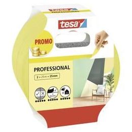 tesa Professional 56212-00000-02 Malerabdeckband Gelb (L x B) 50 m x 25 mm 2 St.