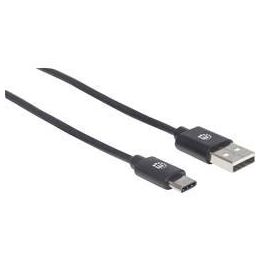 Manhattan USB-Kabel USB 2.0 USB-A Stecker, USB-C&reg; Stecker 2.00 m Schwarz 354929
