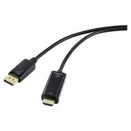 Renkforce DisplayPort / HDMI Adapterkabel DisplayPort Stecker, HDMI-A Stecker 1.00 m Schwarz RF-5179186 DisplayPort-Kabel