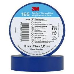3M Temflex&trade; 165 165BL6E Isolierband Temflex&trade; 165 Blau (L x B) 25 m x 19 mm 1 St.