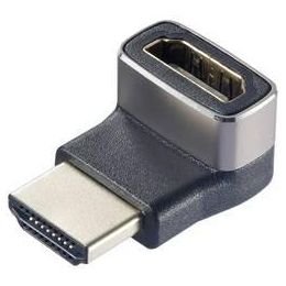 SpeaKa Professional SP-11302012 HDMI Adapter [1x HDMI-Stecker - 1x HDMI-Buchse] Schwarz, Silber UHD 8K @ 60 Hz, UHD 4K @ 120 Hz 90&deg; nach oben gewinkelt
