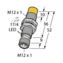 Turck Induktiver Sensor nicht b&uuml;ndig PNP, Schlie&szlig;er NI8-M12-AP6X-H1141