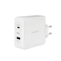 LogiLink PA0281 USB Ladeger&auml;t 100 W 1x USB-A, 1x USB-C&reg; USB PD Wei&szlig; Innenbereich USB Power Delivery (USB-PD)
