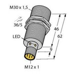 Turck Induktiver Sensor b&uuml;ndig PNP, Schlie&szlig;er BI15-M30-AP6X-H1141