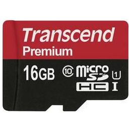 Transcend Premium microSDHC-Karte Retail 16 GB Class 10, UHS-I