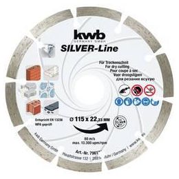 kwb 796170 Diamanttrennscheibe Durchmesser 115 mm Bohrungs-&Oslash; 22.23 mm Ziegel, Beton 1 St.