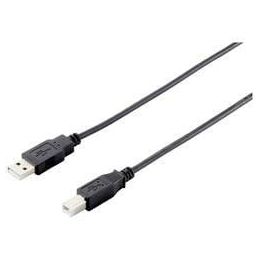 Equip USB-Kabel USB-A Stecker, USB-B Stecker 1.00 m Schwarz 128863