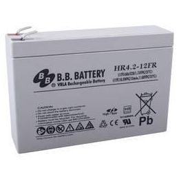 B.B. Battery B.B. HR4.2-12FR-VDS HR4.2-12FR Bleiakku 12 V 4200 mAh Blei-Vlies (AGM) (B x H x T) 140 x 100 x 39 mm Flachstecker 6.35 mm VDS-Zertifizierung,