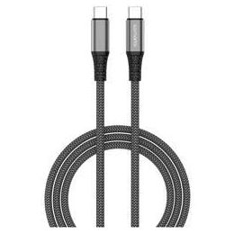 4Smarts PremiumCord 100W Handy, Notebook Kabel [1x USB-C&reg; - 1x USB-C&reg;] 1.5 m Schwarz, Grau