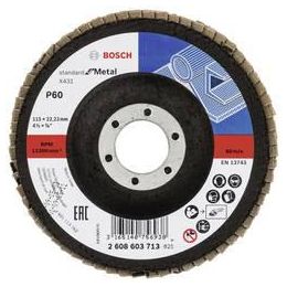 Bosch Accessories 2608603713 X431 F&auml;cherschleifscheibe Durchmesser 115 mm Bohrungs-&Oslash; 22.33 mm K&ouml;rnung (num) 60 Stahl 1 St.