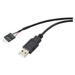 Renkforce USB-Kabel USB 2.0 Pfostenstecker 4pol., USB-A Stecker 0.40 m Schwarz Geflechtschirm RF-5719750