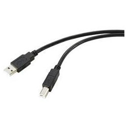 Renkforce USB-Kabel USB 2.0 USB-A Stecker, USB-B Stecker 20.00 m Schwarz Geflechtschirm RF-5720372