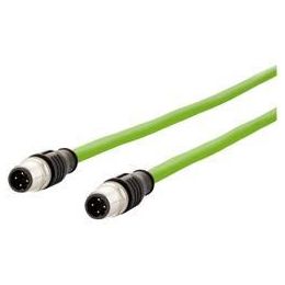 Metz Connect 142M1D11010 M12 Netzwerkkabel, Patchkabel CAT 5e SF/FTP 1.00 m Gr&uuml;n PUR-Mantel, S&auml;urebest&auml;ndig, Ozonbest&auml;ndig, UV-Best&auml;ndig, Schleppkettenf&auml;hig,