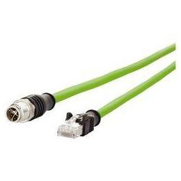 Metz Connect 142M2X15100 M12 Netzwerkkabel, Patchkabel CAT 6a S/FTP 10.00 m Gr&uuml;n PUR-Mantel, S&auml;urebest&auml;ndig, Ozonbest&auml;ndig, UV-Best&auml;ndig, Schleppkettenf&auml;hig,