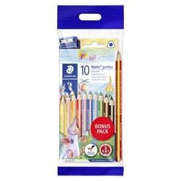 Staedtler Buntstift Noris&reg; jumbo 128 ergonomisch, dreikant 61 SET8 Gelb, Hautfarben, Orange, Rot, Violett, Blau, Lichtblau, Gr&uuml;n, Braun, Schwarz 10 St.