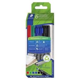 Staedtler Folienstift Lumocolor&reg; permanent pen 318 318 C6-1 Rot, Blau, Gr&uuml;n, Schwarz