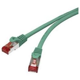 Renkforce RF-5239500 RJ45 Netzwerkkabel, Patchkabel CAT 6 S/FTP 1.00 m Gr&uuml;n mit Rastnasenschutz, vergoldete Steckkontakte, Flammwidrig 1 St.