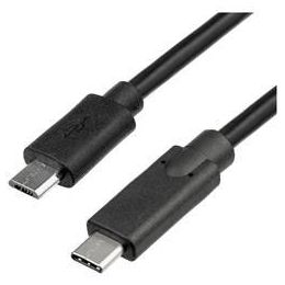 Akyga USB-Kabel USB-Micro-B Stecker, USB-C&reg; Stecker 1.00 m Schwarz AK-USB-16