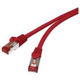 Renkforce RF-5251926 RJ45 Netzwerkkabel, Patchkabel CAT 6 S/FTP 0.15 m Rot mit Rastnasenschutz, vergoldete Steckkontakte, Flammwidrig 1 St.