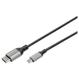 Digitus DisplayPort / Mini-DisplayPort Anschlusskabel DisplayPort Stecker, Mini DisplayPort Stecker 2 m Schwarz DB-340106-020-S Geschirmt, Aluminium-Stecker