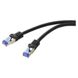 Renkforce RF-5771526 RJ45 Netzwerkkabel, Patchkabel CAT 6a S/FTP 0.50 m Schwarz Halogenfrei 1 St.