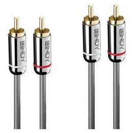 LINDY 35345 RCA Audio Anschlusskabel [2x Cinch-Stecker - 2x Cinch-Stecker] 1 m Anthrazit