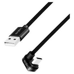 LogiLink USB-Kabel USB 2.0 USB-C&reg; Stecker, USB-A Stecker 1.00 m Schwarz CU0192