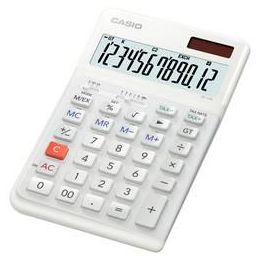 Casio JE-12E-WE Tischrechner Wei&szlig; Display (Stellen): 12 batteriebetrieben, solarbetrieben (B x H x T) 111 x 178 x 24 mm