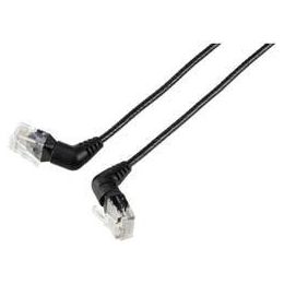 Renkforce RF-6071540 RJ45 Netzwerkkabel, Patchkabel CAT 6 U/UTP 0.50 m Schwarz Steckkontakte 360&deg; drehbar, Gewinkelter Kabelabgang 1 St.
