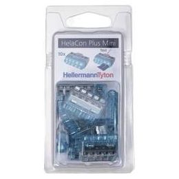 HellermannTyton 148-90057 HCPM-5-Blister-PC-BU/CL (10) Verbindungsklemme flexibel: 1.0-2.5 mm&sup2; starr: 0.5-2.5 mm&sup2; Polzahl: 5 10 St. Transparent, Blau