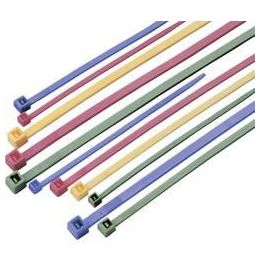TRU COMPONENTS TC-11919648 Kabelbinder 100 x 2.5 mm, 203 x 2.5 mm, 292 x 3.6 mm Gr&uuml;n, Rot, Blau, Gelb 100 St.