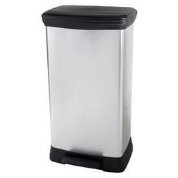 Curver Deco bin metalics 254620 M&uuml;lleimer 46 l (B x H x T) 407 x 749 x 307 mm Silber, Schwarz 1 St.