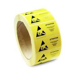 Antistat ESD-Etikett 1000 St. Gelb (L x B) 50 mm x 25 mm 055-0002 selbstklebend