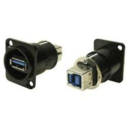 XLRFT USB 3.0 A-B Buchse schwarz Metall Geerdet Adapter, Einbau CP30108 Cliff Inhalt: 1 St.