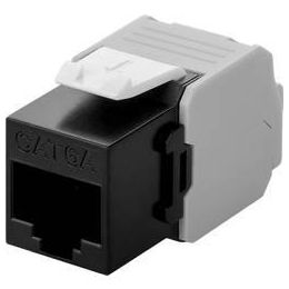 Goobay 90692 Keystone Modul RJ45 Buchse / CAT 6A Netzwerkstecker 500 MHz / UTP LAN Ethernet Buchse 8P8C / LSA / Schwarz