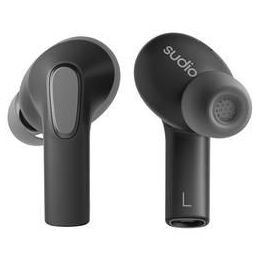 Sudio E3 In Ear Headset Bluetooth&reg; Stereo Schwarz Noise Cancelling Headset, Ladecase, Touch-Steuerung