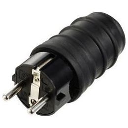 Sygonix SY-6618468 Schutzkontaktstecker TPE 250 V/AC Schwarz IP44