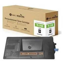 G&G Toner ersetzt Kyocera TK-3160 Kompatibel Schwarz 12500 Seiten Reborn remanufactured 21295