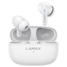 Lamax Clips1 Play In Ear Headset Bluetooth&reg; Stereo Wei&szlig; Batterieladeanzeige, Ladecase, Lautst&auml;rkeregelung, Schwei&szlig;resistent, Touch-Steuerung, Wasserabweisend