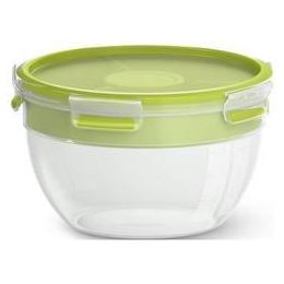 Emsa Clip & Go Salatbox 2.6 l Kunststoff mit Deckel, wasserdicht Transparent, Gr&uuml;n N1071300