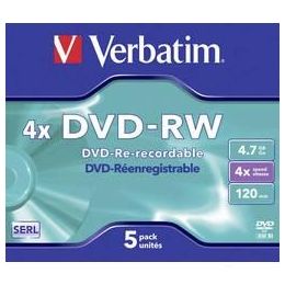 Verbatim 43285 DVD-RW Rohling 4.7 GB 5 St. Jewelcase Wiederbeschreibbar