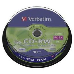 Verbatim 43480 CD-RW Rohling 700 MB 10 St. Spindel Wiederbeschreibbar