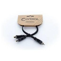 Cordial 14891 Klinke / Cinch Audio Y-Adapter [1x Cinch-Stecker - 2x Cinch-Buchse] 0.30 m Schwarz PVC-Mantel, Zwillingsleitung