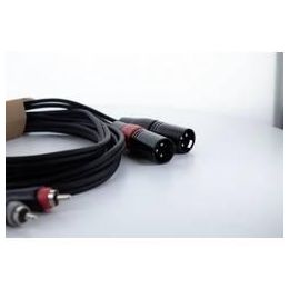 Cordial EU 3 MC XLR Verbindungskabel [2x XLR-Stecker 3 polig - 2x Cinch-Stecker] 3 m Schwarz